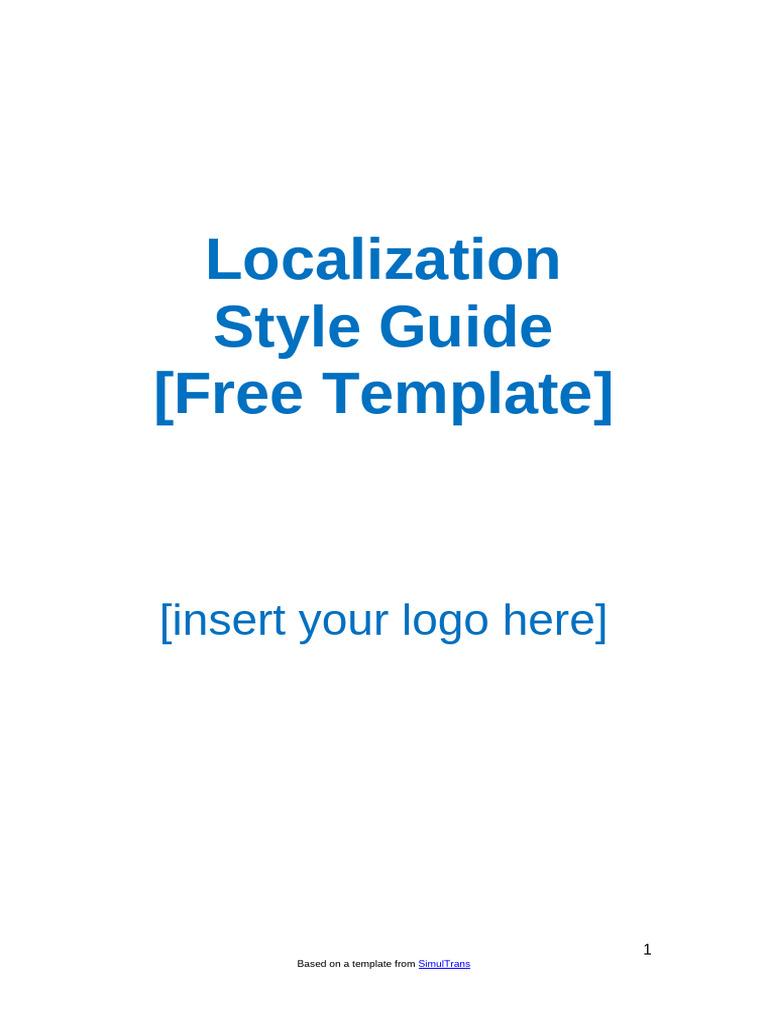 SimulTrans Localization Style Guide Template | PDF | Translations | Brand