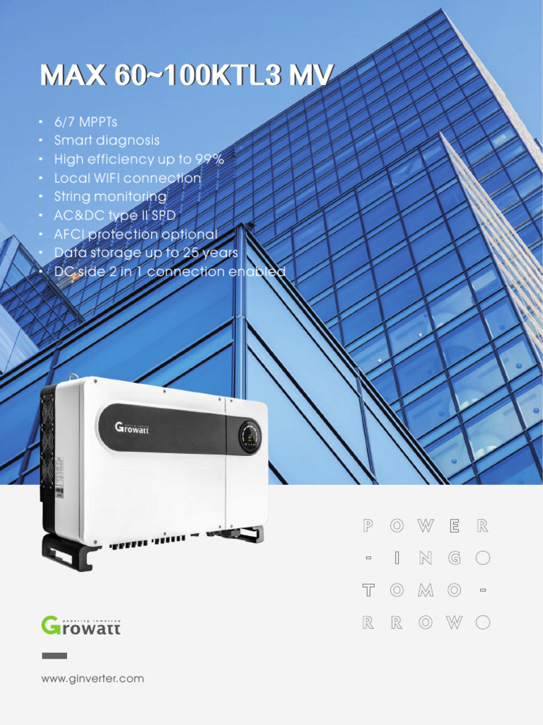 Growatt Max 60-100k Tl3 MV | PDF | Electromagnetism | Electronic ...