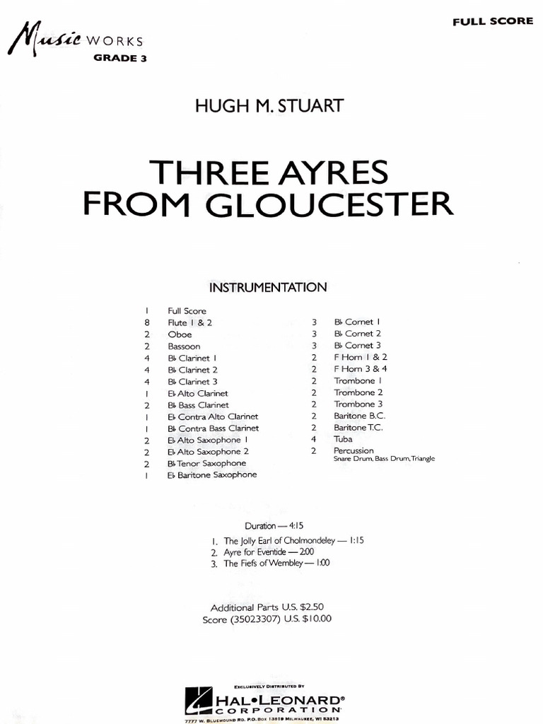 Three Ayres Gloucester Score | PDF | Woodwind Instruments | Musical ...