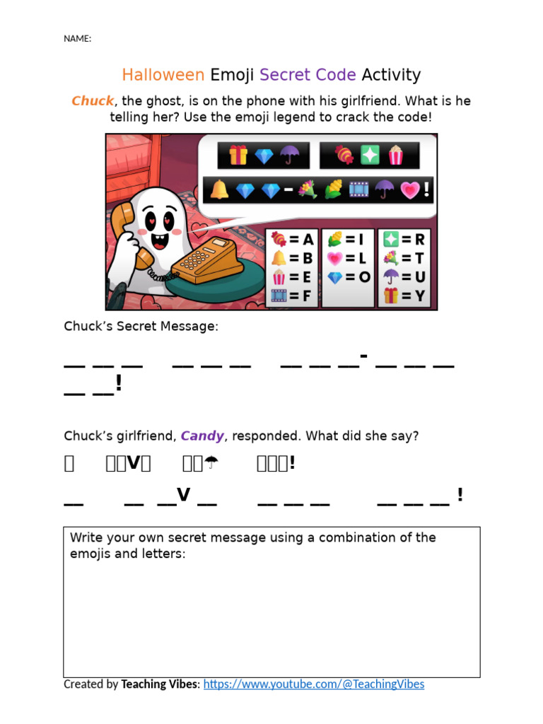 Halloween Emoji Secret Message | PDF