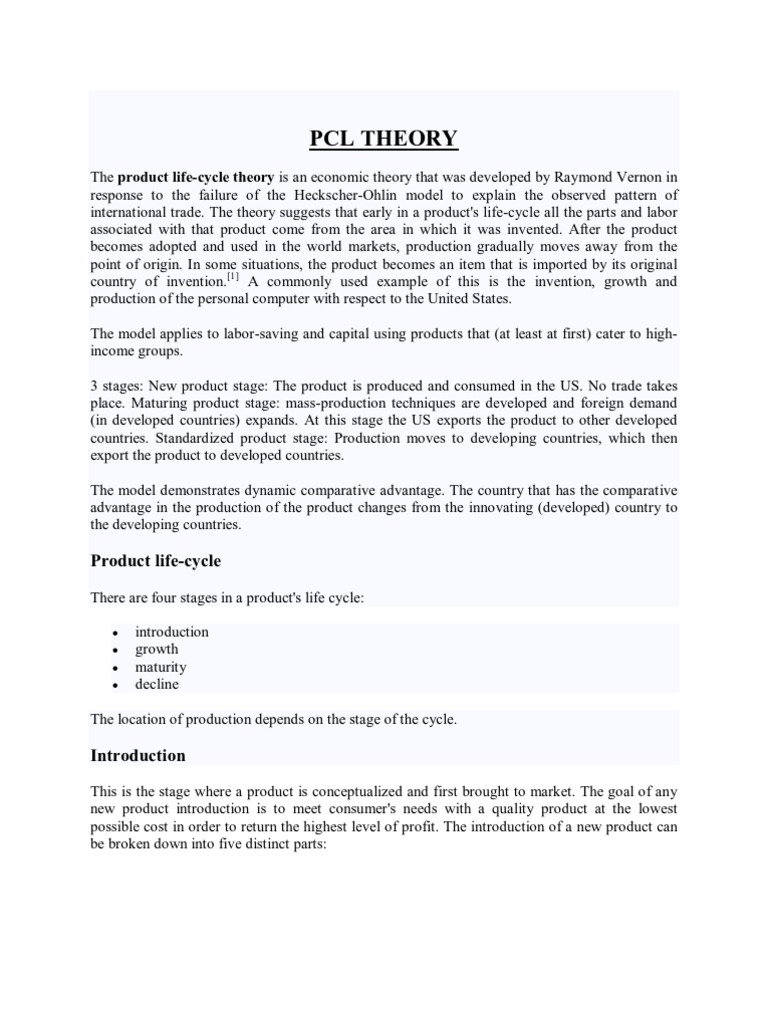 PCL Theory | PDF | Competitive Advantage | Business Economics