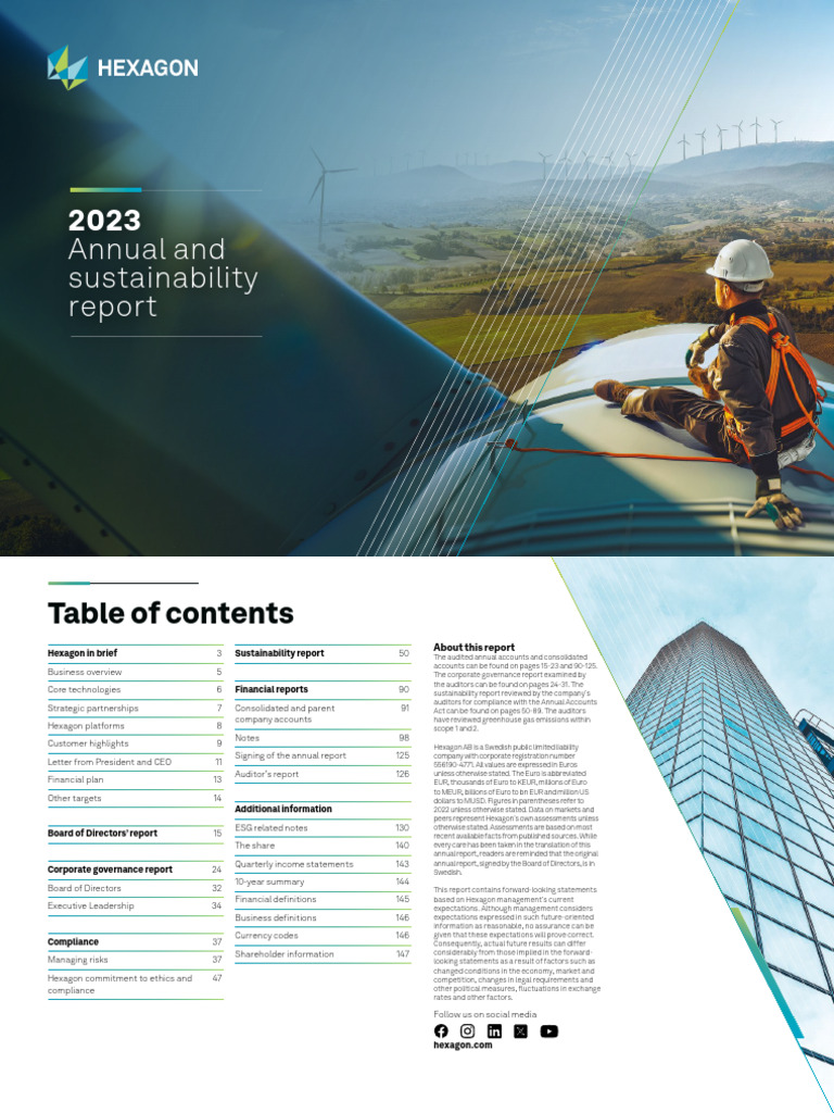 2024-01-03 Leica Related Hexagon Annual Report and Sustainability Report 2023 | PDF | Mergers ...