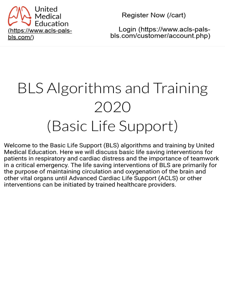 BLS Algorithms 2020 (Basic Life Support) | PDF | Cardiopulmonary ...