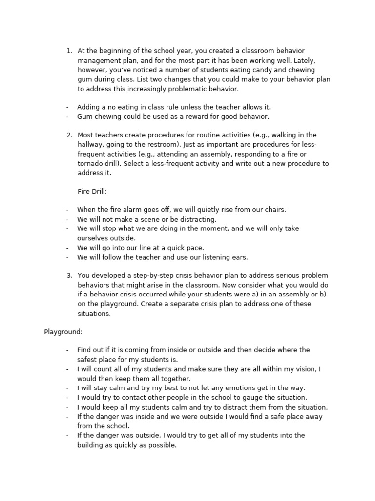 Asynch 11 Classroom Behavior Management Assessment - Elementary | PDF