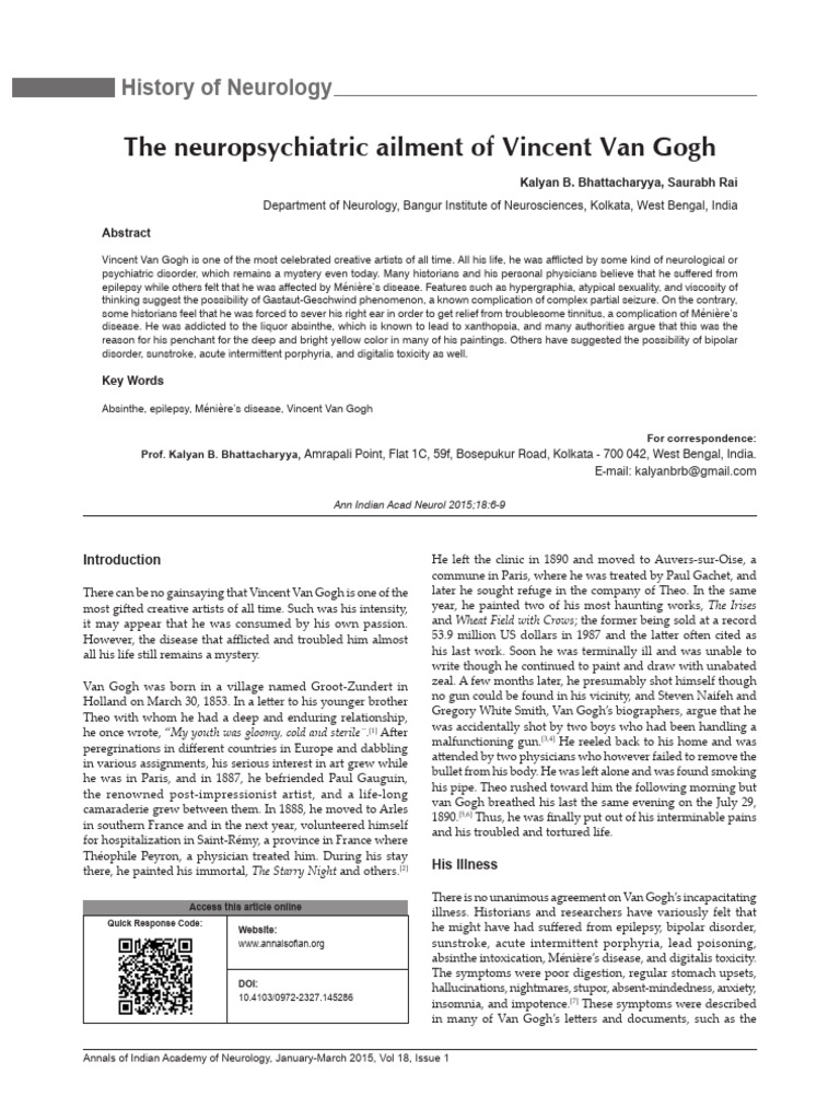 AIAN-18-6 | PDF | Vincent Van Gogh | Diseases And Disorders