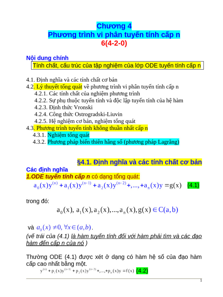 Lession ODE PDE Chapter4 Sort Credit | PDF