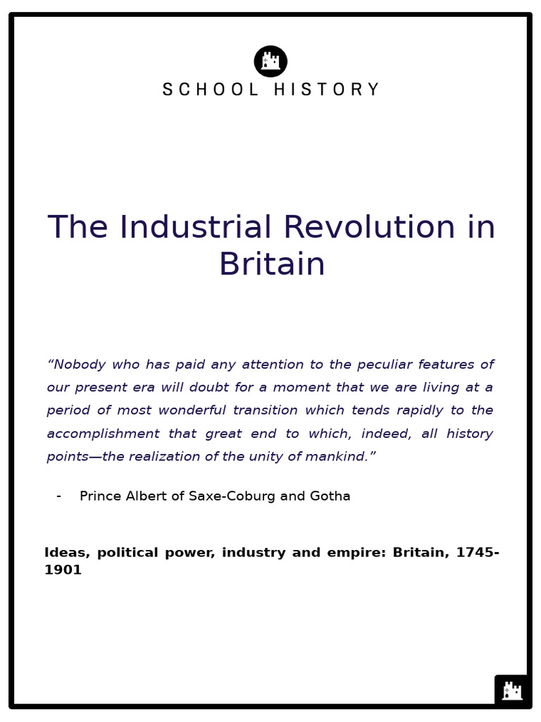 KS3 - Area 3 - The Industrial Revolution in Britain - Printout | PDF ...
