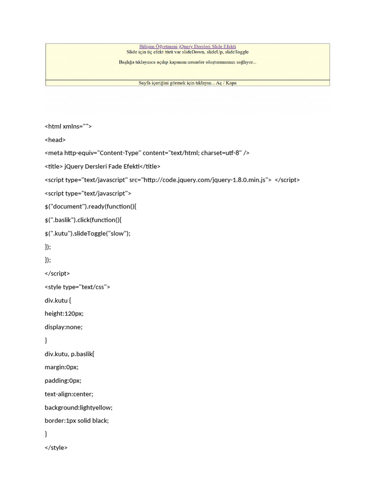 jquery örnekler | PDF