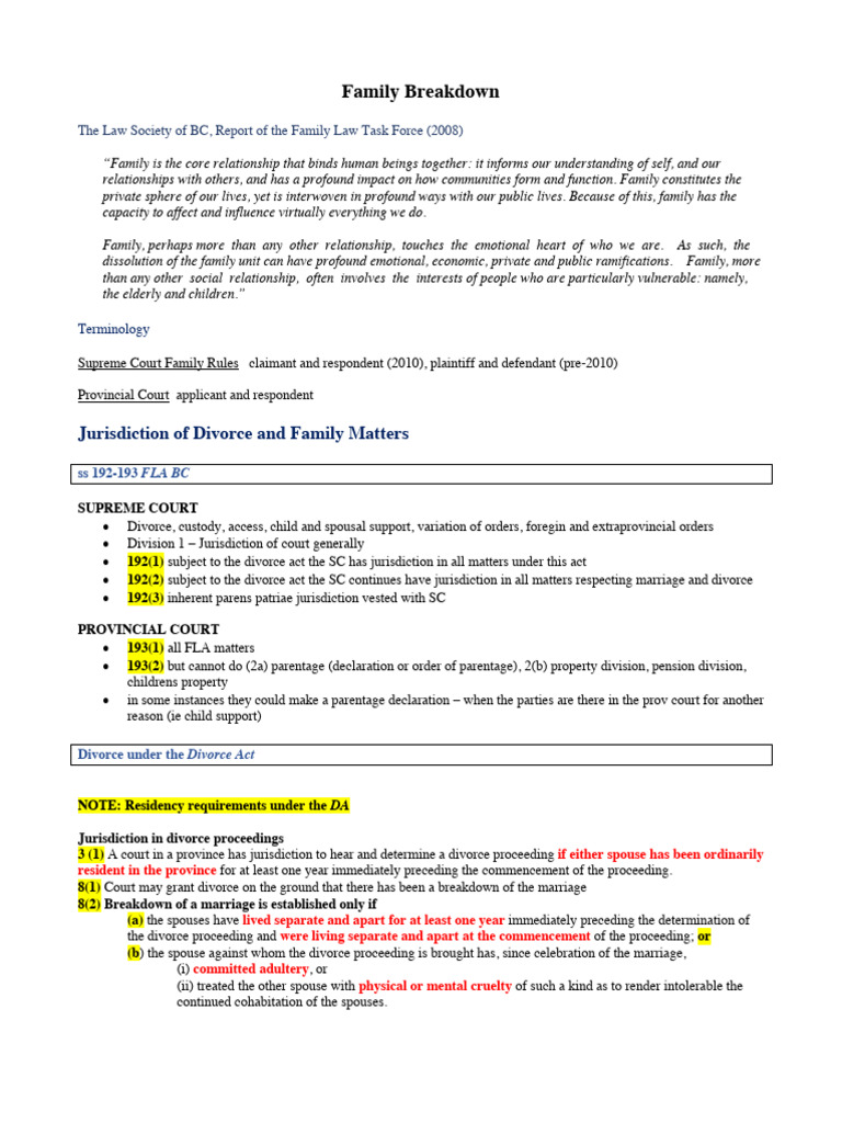 Family Breakdown | PDF | Divorce | Marriage