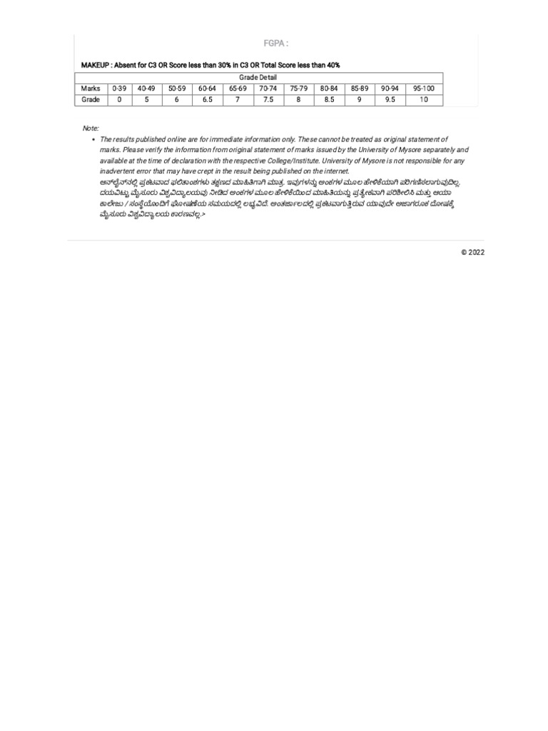 Assessment Sheet UOM-Results | PDF