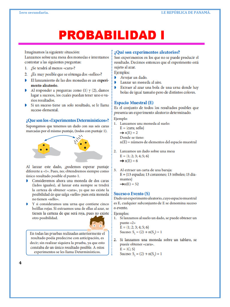 Ficha Práctica SESIÓN 5, 1ero Secund - Eda Probabi | PDF