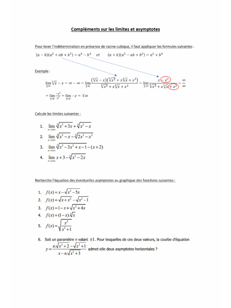 Complément Math Limites | PDF
