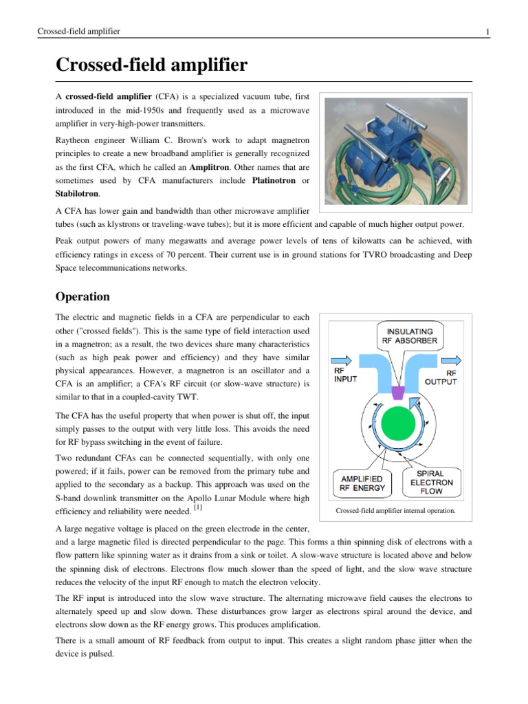 Overview of Crossed-Field Amplifiers | PDF | Electrical Components ...