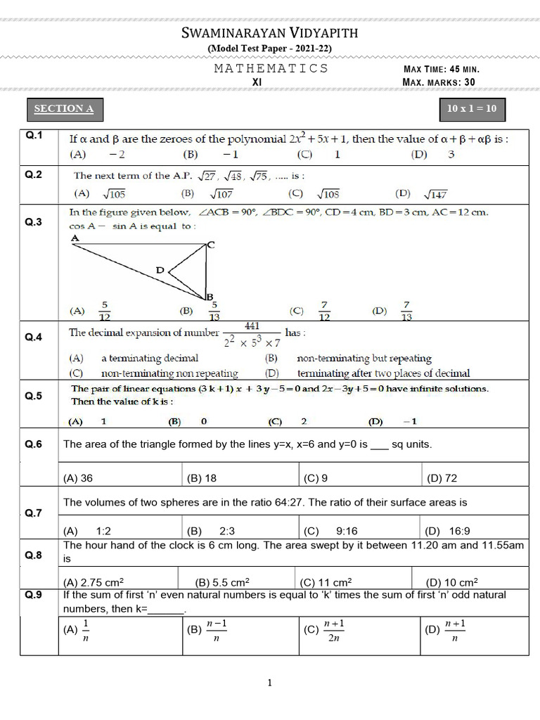 Moddle Test Maths | PDF