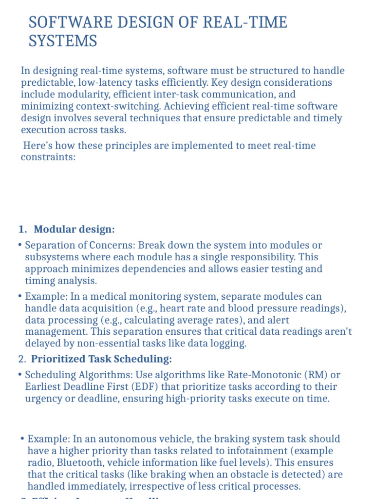 Software Design of Real-Time Systems | PDF | Scheduling (Computing) | Real Time Computing