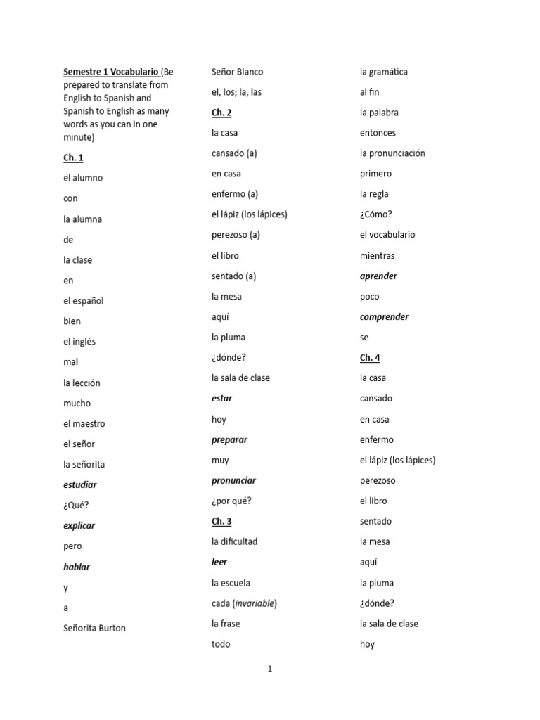 Semestre 1 Oral and Written Exam Study Guide | PDF | Lingüística ...