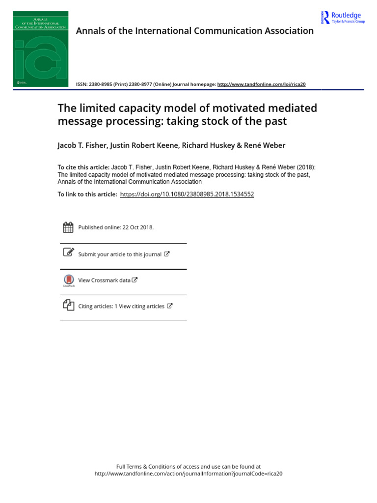 Limited Capacity Model | PDF | Psychology | Cognitive Science