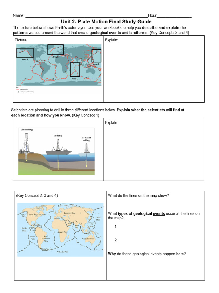 2023 Unit 2 Plate Motion- Final Study Guide | PDF | Plate Tectonics ...