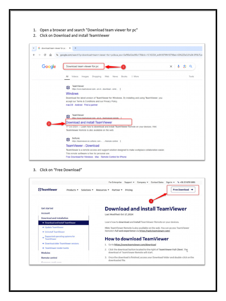 TeamViewer Installation SOP | PDF