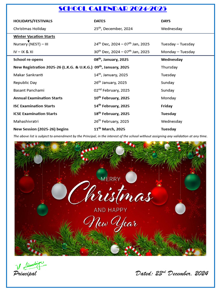 School Calendar 2024-2025 Overview | PDF
