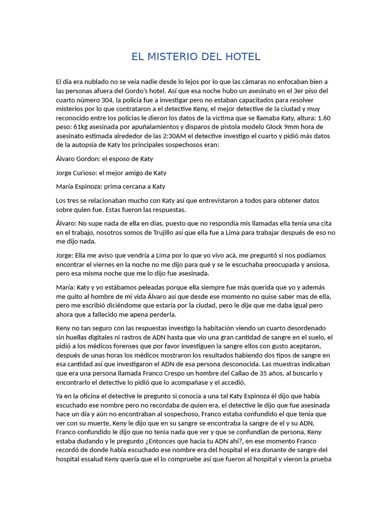 El Misterio Del Hotel 2 | PDF