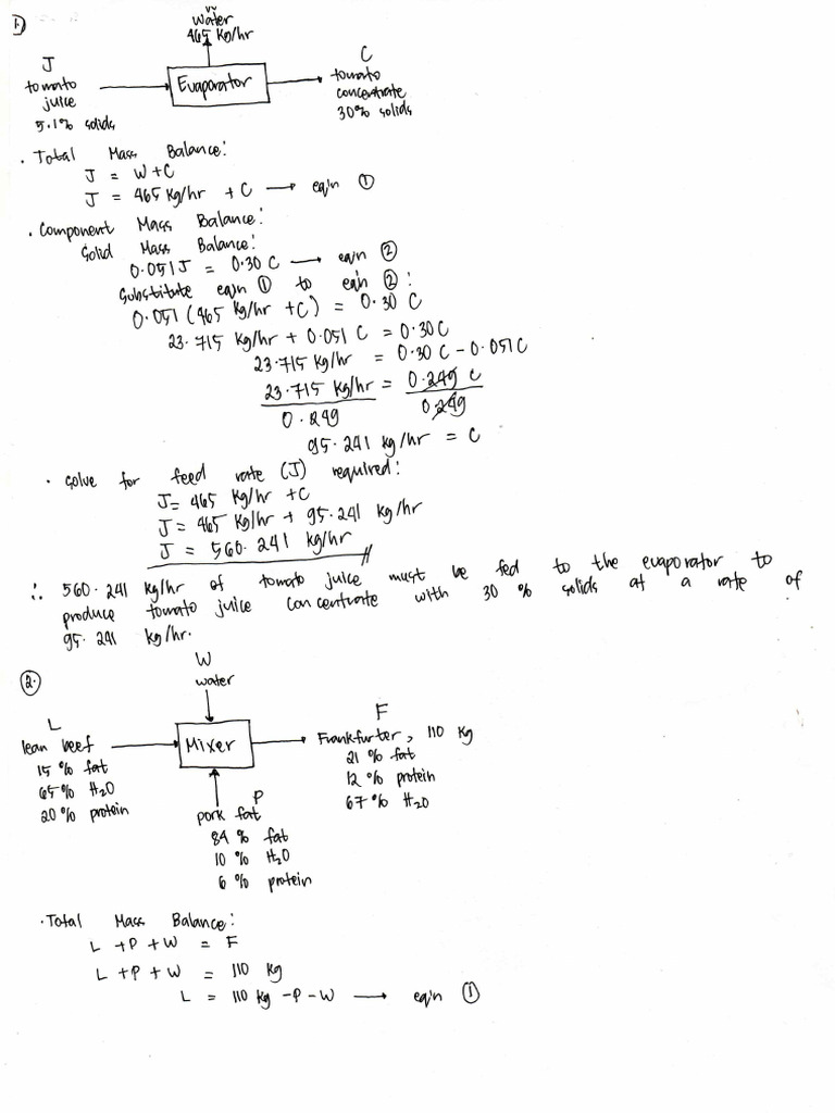 Problem Set 2 Solutions Food Process Engineering | PDF