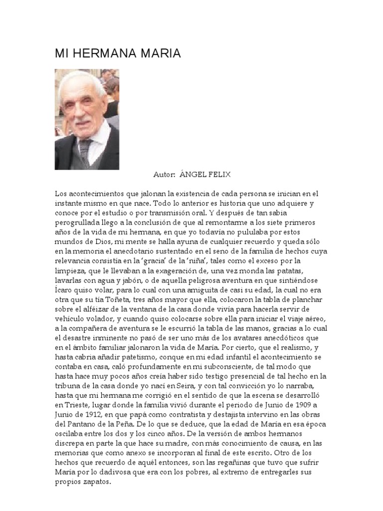 Mi Hermana María (De Ángel Félix) | PDF | Barcelona | Matrimonio