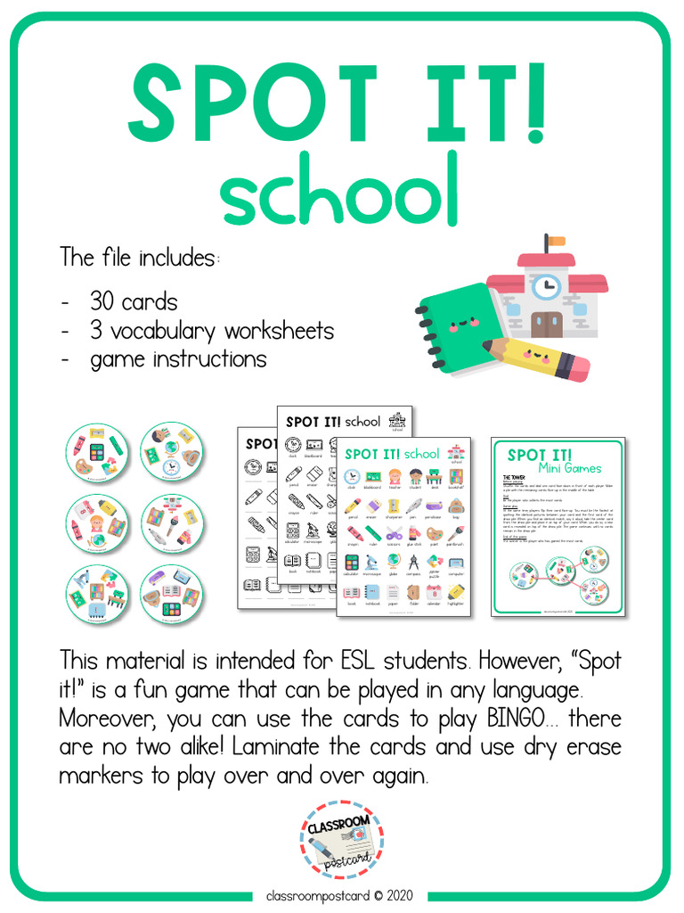 Spot It!: School | PDF