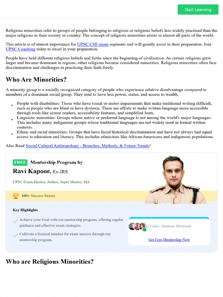 Religious Minorities - Characteristics, Govt Initiatives & More ...