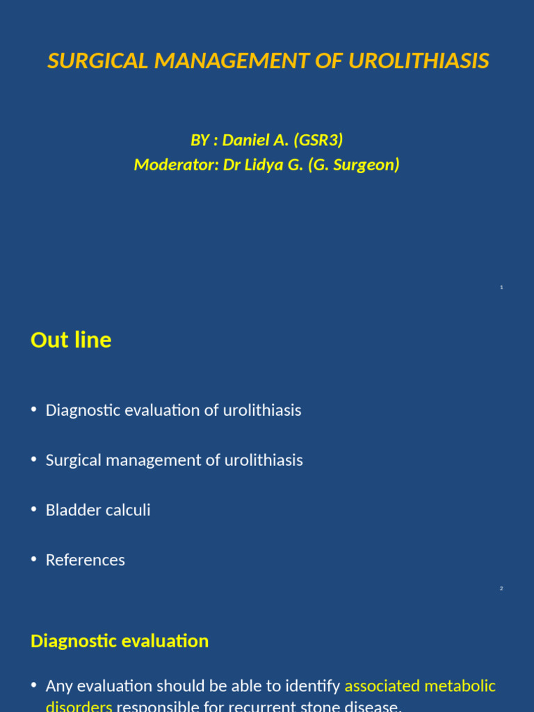 Surgical Management of Urolithiasis | PDF | Kidney | Medical Specialties