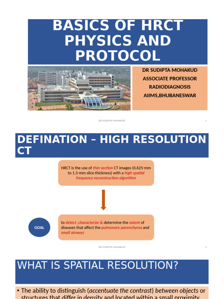 Cme On Ild SCBMCH Basics of HRCT Physics and Protocol | PDF | Ct Scan ...