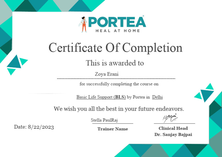 BLS Course Completion Certificate | PDF