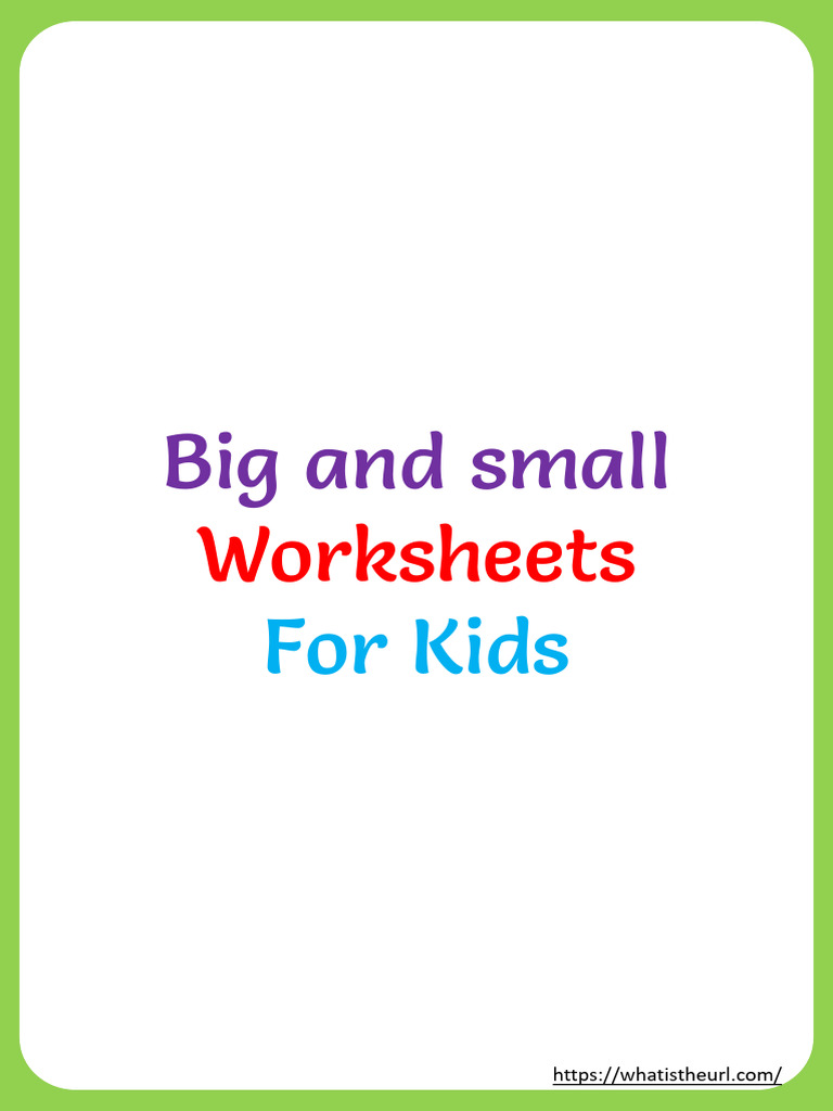 Printable Finding Big and Small Objects Charts and Worksheets | PDF