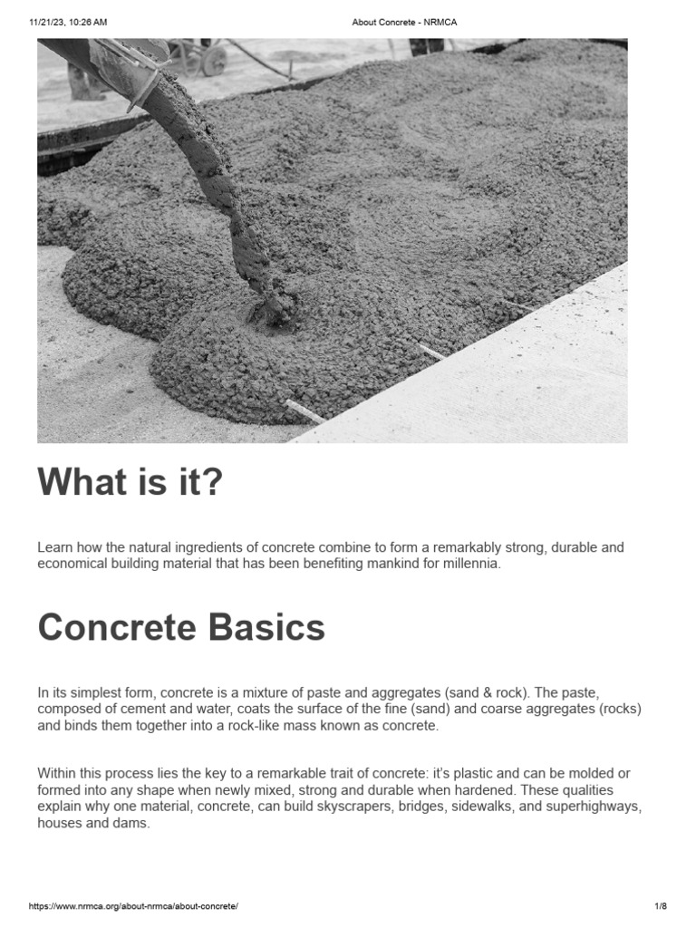 About Concrete - NRMCA | PDF | Concrete | Cement