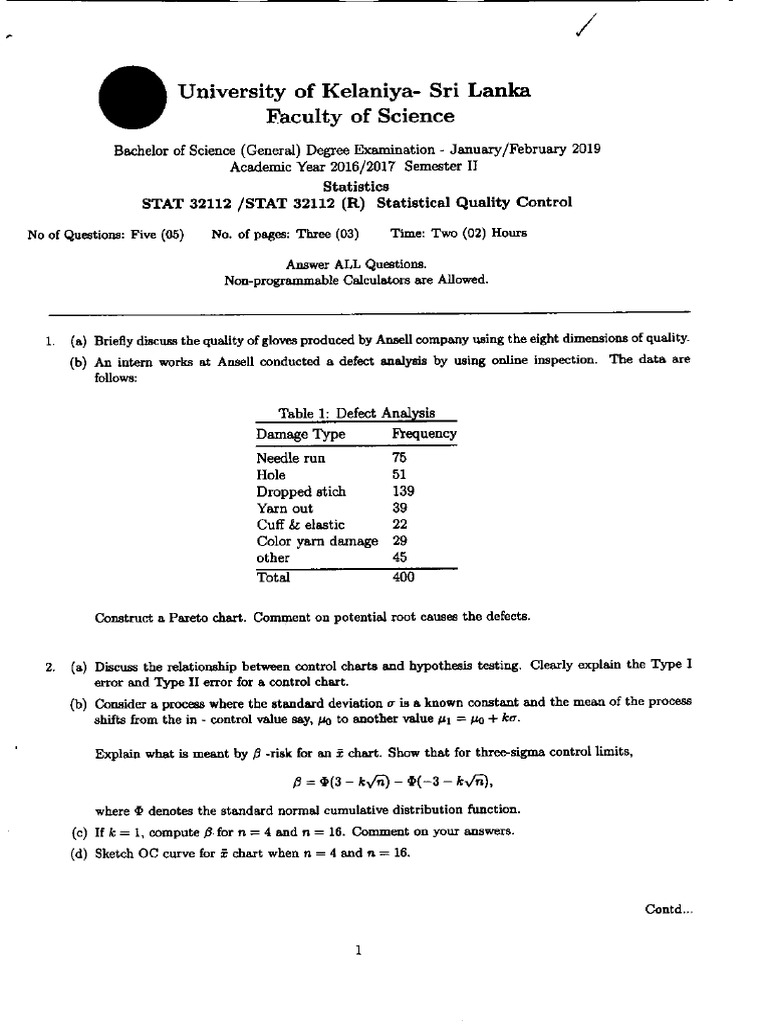 16 17 Statistical Quality Control | PDF