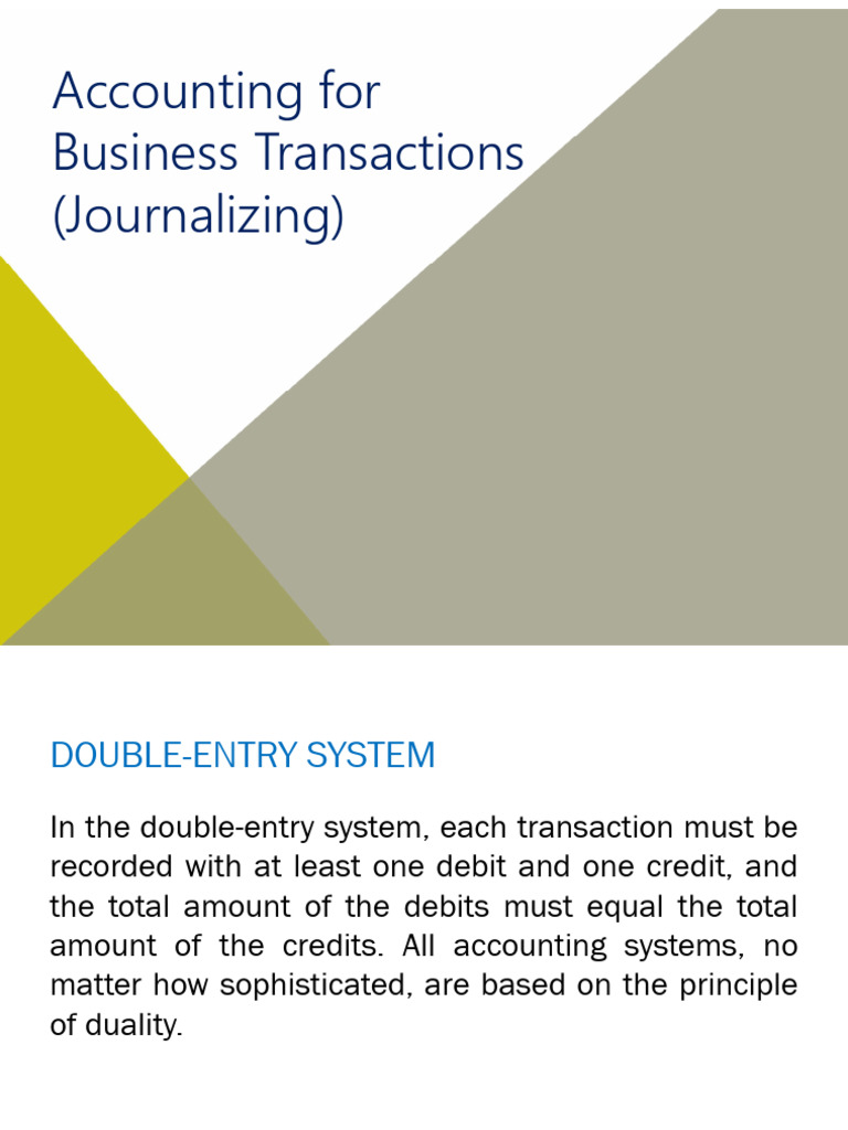 Accounting For Business Transactions Part 2 | PDF | Debits And Credits ...