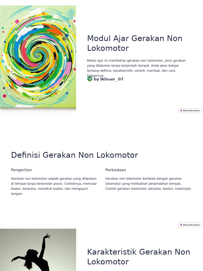 Panduan Gerakan Non Lokomotor Efektif | PDF