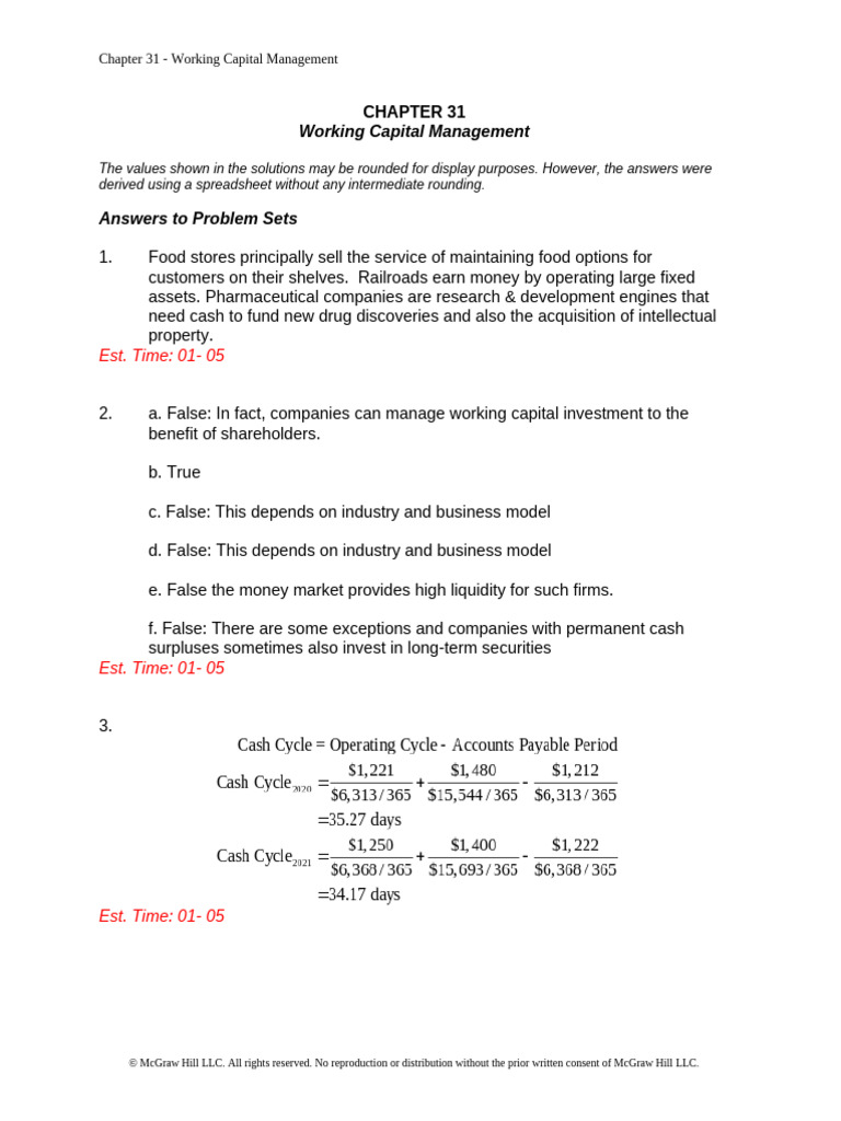 Brealey Principles of Corporate Finance 14e Chap31 SM | PDF ...