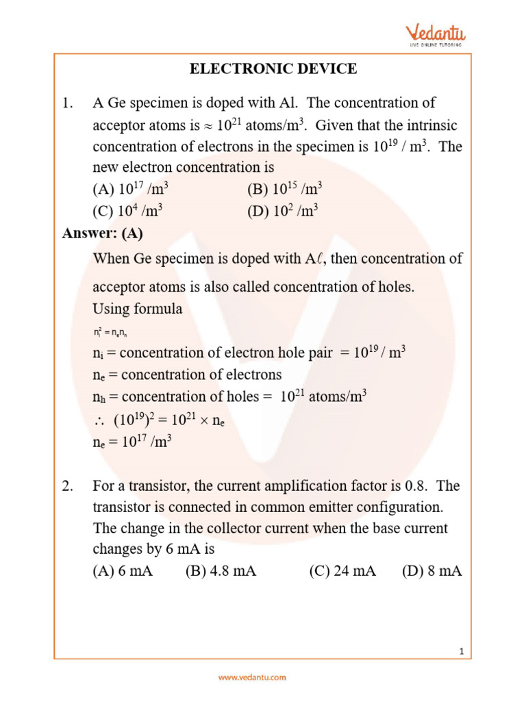 Semiconductor & Transistor Quiz | PDF | Logic Gate | P–N Junction