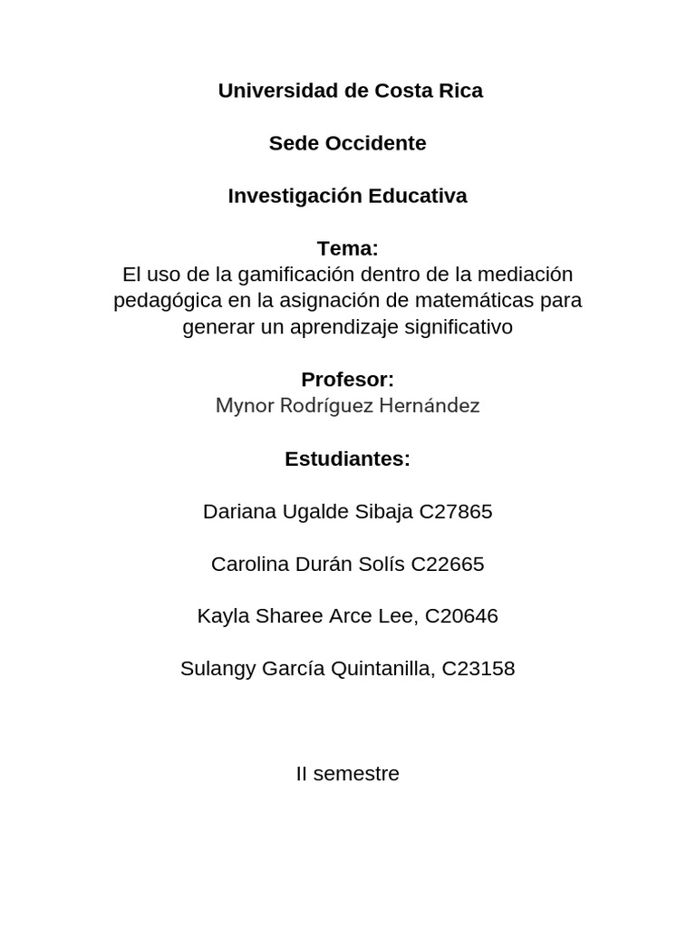 001.7. Ugalde Et Al. Investigación Gamificacion | PDF | Enseñando | Aprendizaje