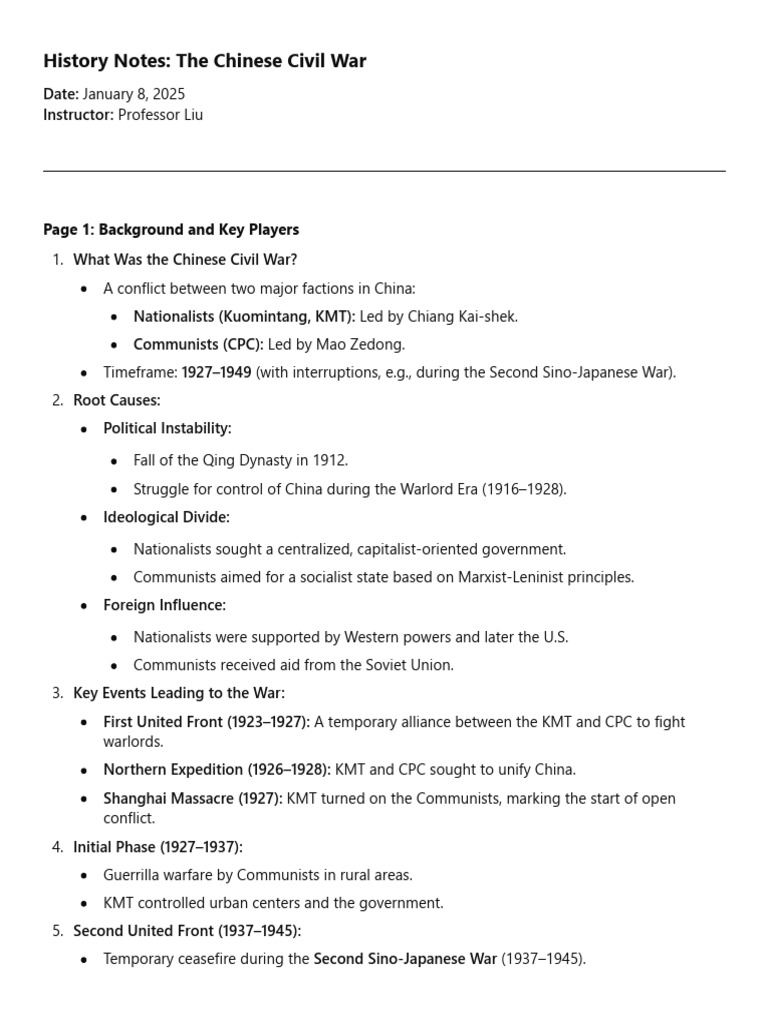 World History 101 | PDF | Chinese Civil War | Kuomintang