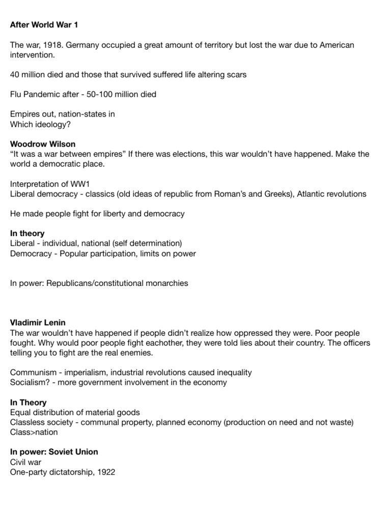 Wilson vs. Lenin vs. Mussolini | PDF | Liberalism | Democracy