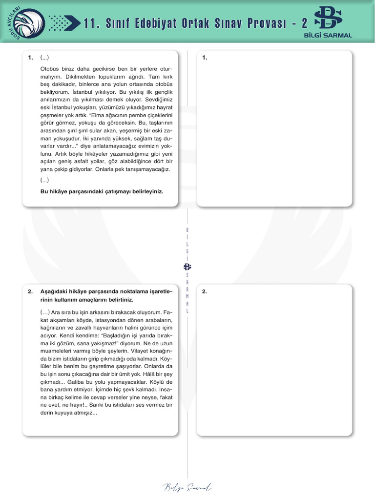 11_SINIF_EDEBİYAT_ORTAK_SINAV_PROVASI-2 | PDF