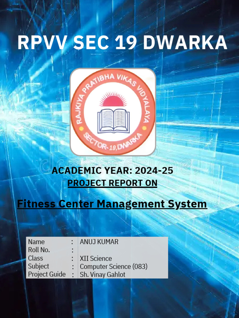Fitness Center Management Front Sheet ANUJ2 | PDF