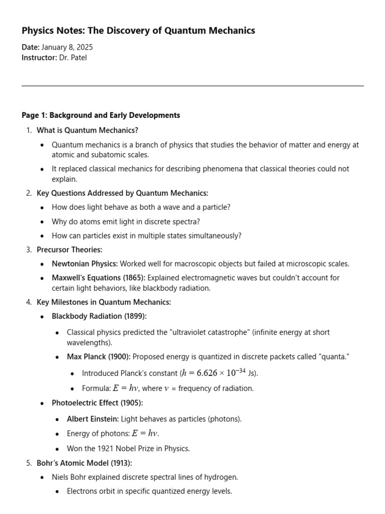 Quantum Mechanics 101 | PDF | Quantum Mechanics | Electromagnetic Radiation