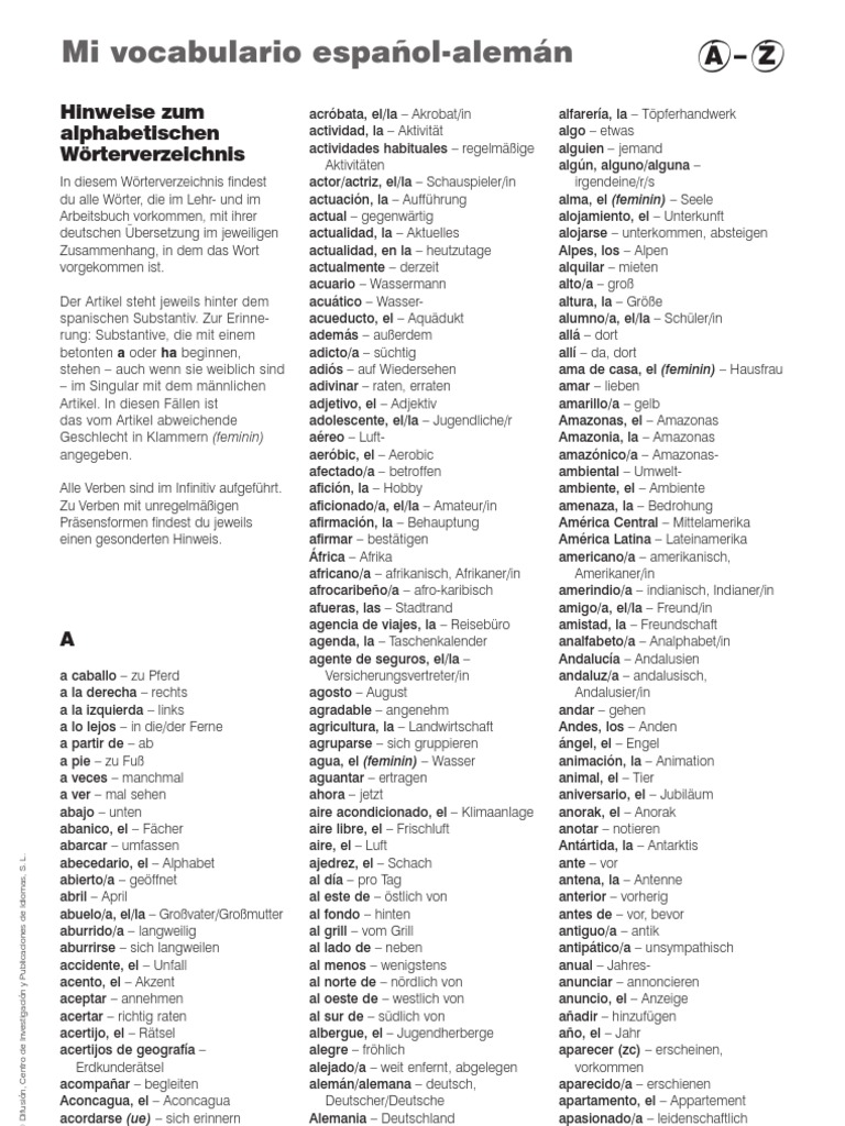 vocabulario aleman