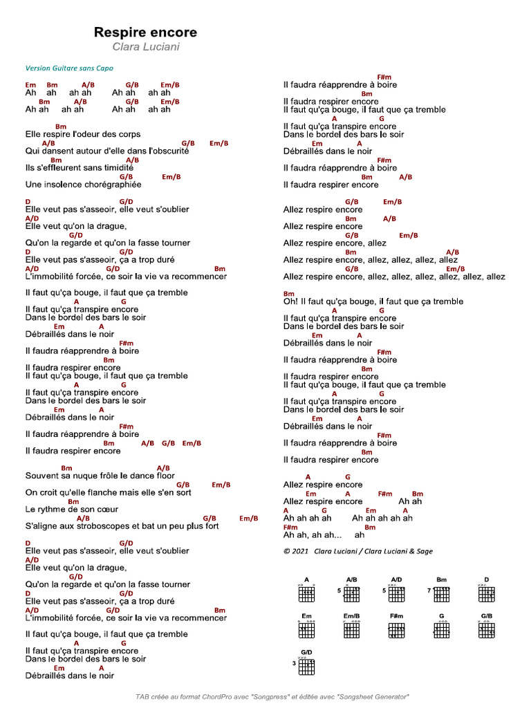 Clara Luciani Respire Encore | PDF
