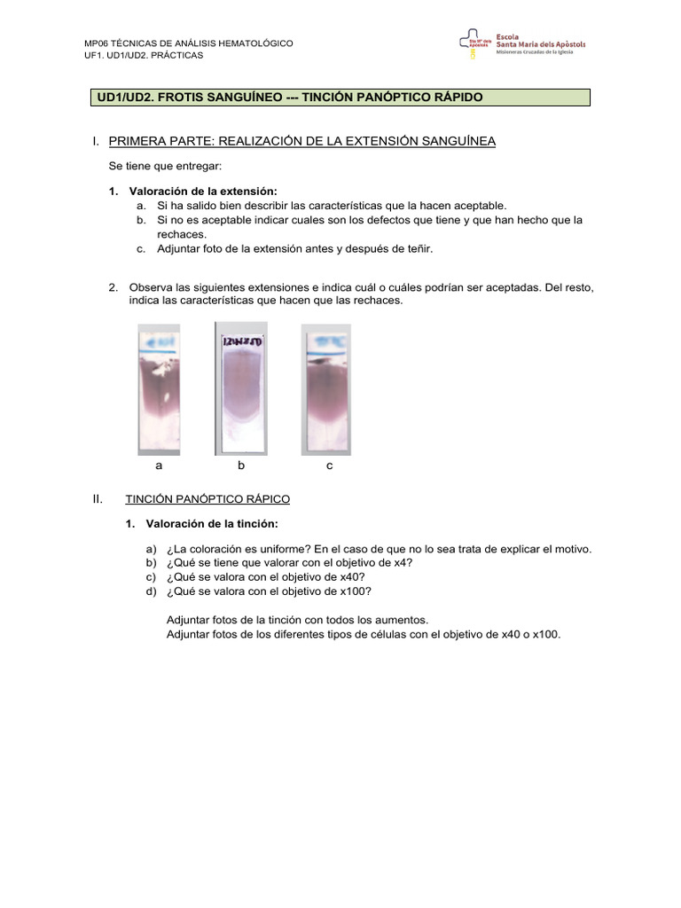 PR Ud1 Ud2 Frotis Tincion | PDF