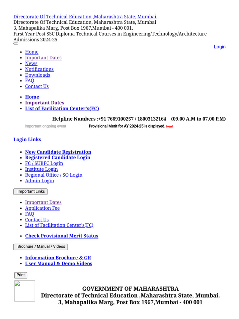 Directorate Of Technical Education, Maharashtra State, Mumbai | PDF