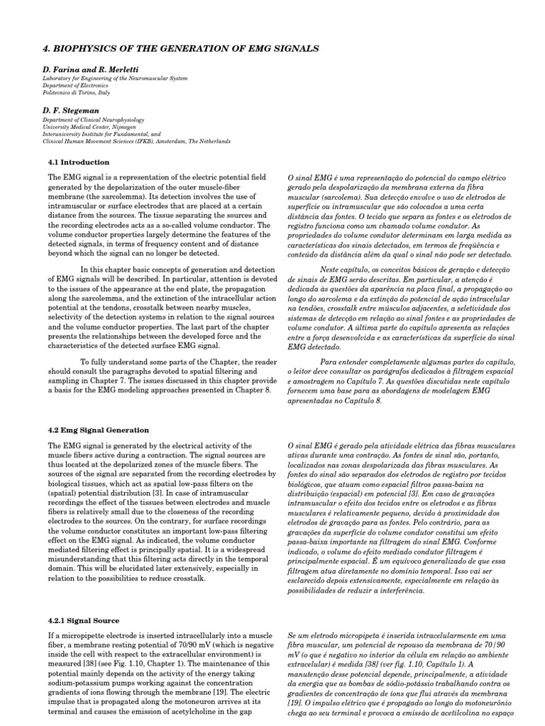 4 - Biophysics of The Generation of Emg Signals | PDF ...